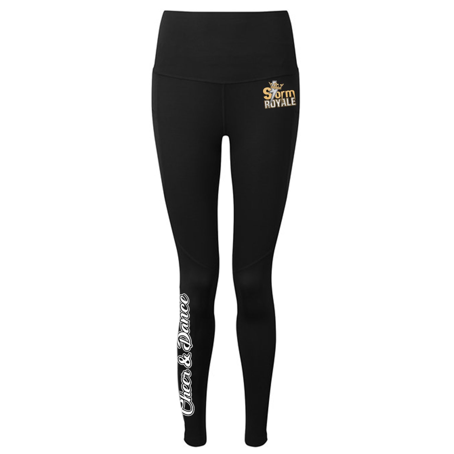 Black Storm Royale Cheer & Dance Glitter Leggings with Pockets - I Love ...